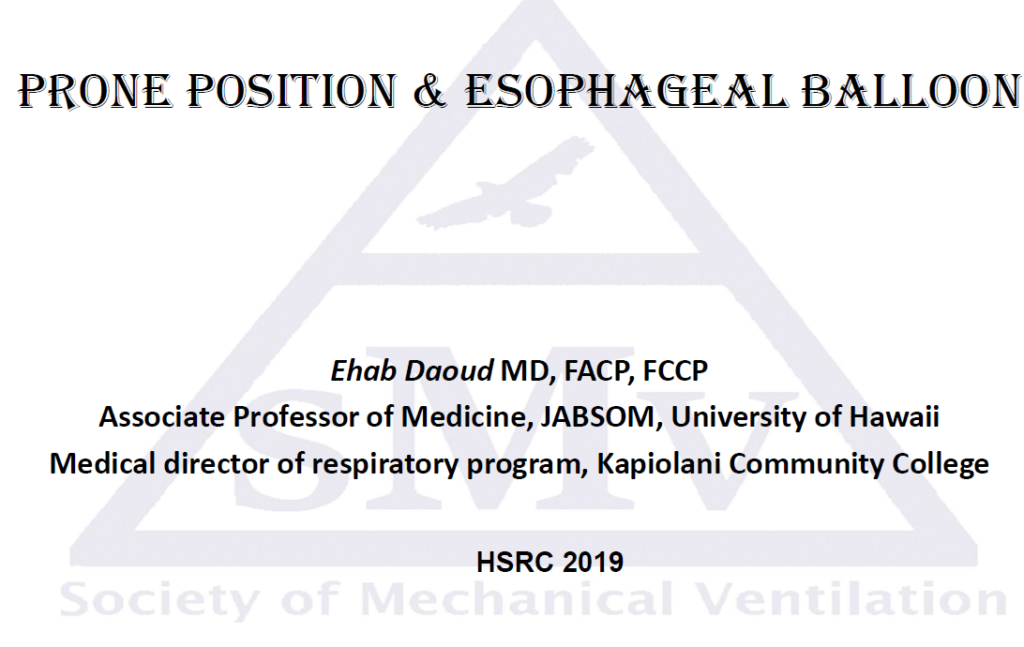 Lectures – Society of Mechanical Ventilation